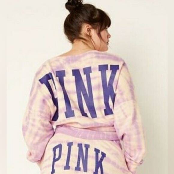 PINK Victoria's Secret | Tops | Pink Vs Logo Sweatshirt Shorts Set ...